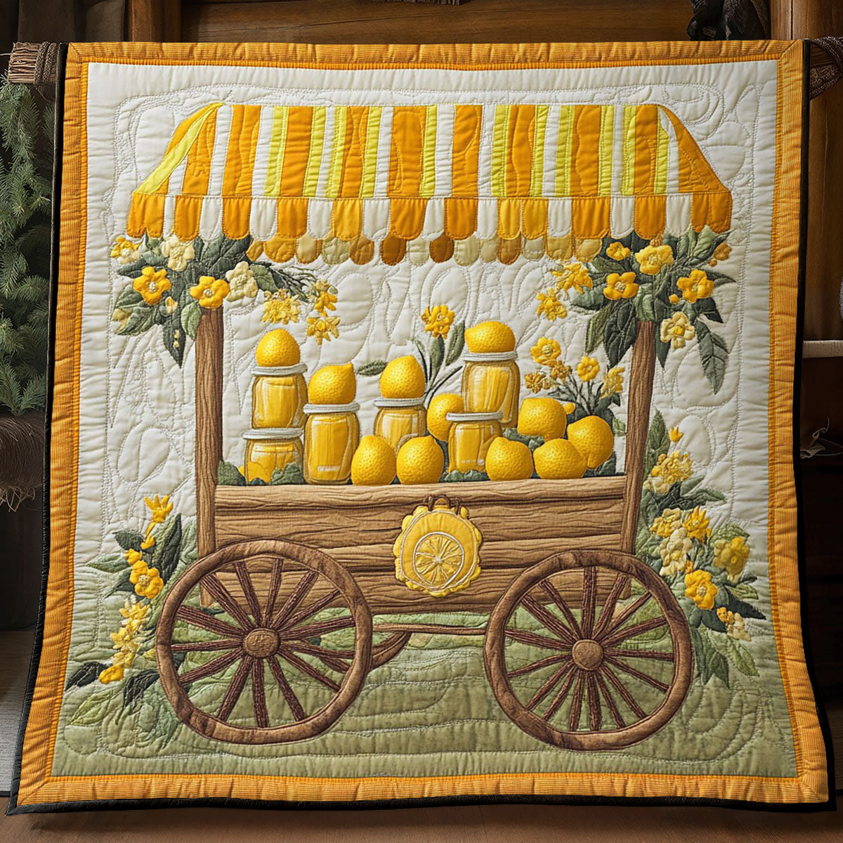 Sunny Lemon Cart WP1504054CL Quilt – SnuggleDen