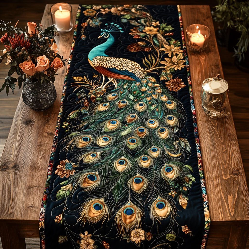 Peacock CW0906040CL Quilted Table Runner – SnuggleDen