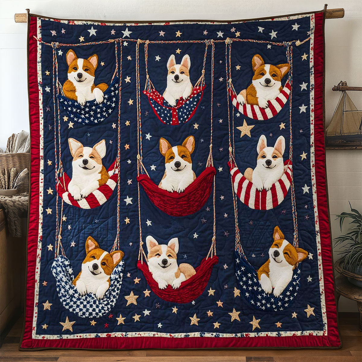 Freedom Corgi Vibes WN0804015CL Quilt – SnuggleDen