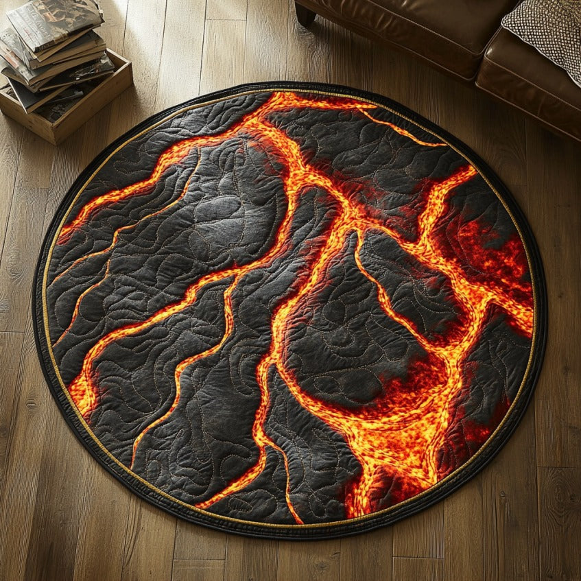 Glowing Lava Crack Xr1709012CL Quilted Round Mat – SnuggleDen