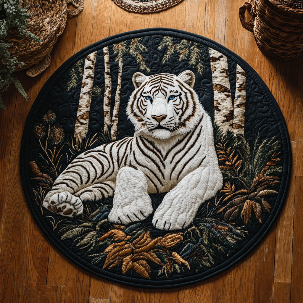 Majestic White Tiger WJ2504046CL Quilted Round Mat – SnuggleDen