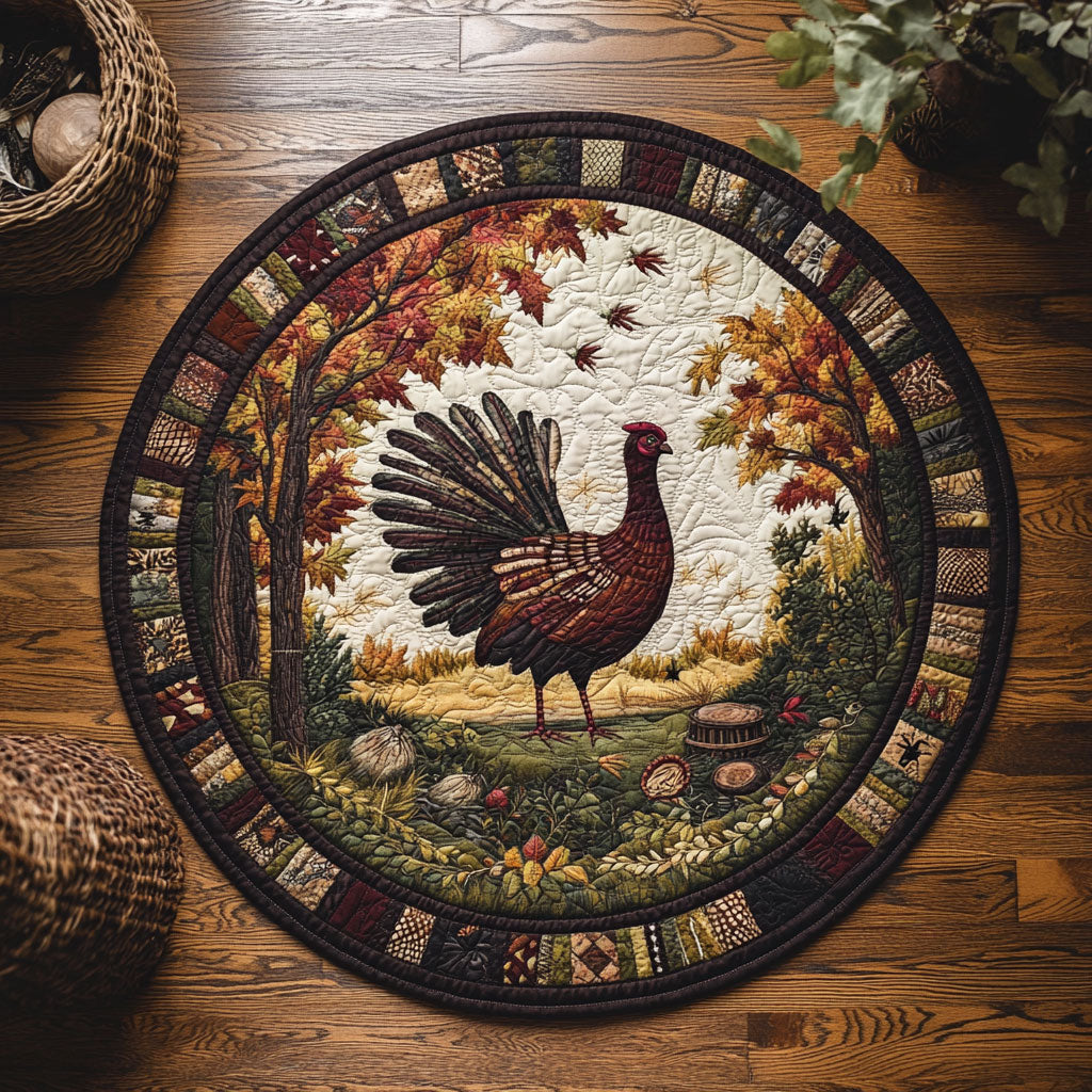 Turkey Trot WJ0708154CL Quilted Round Mat – SnuggleDen
